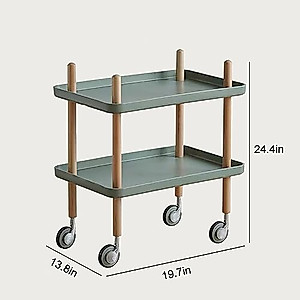 POCHY Multipurpose Catering Trolley Movable Serving Cart Kitchen Trolley Kitchen Rolling Storage Cart Universal Wheel Beech Bracket PP Tray Load 25Kg (Color : White, Size : 19.7x13.8x24.4in)