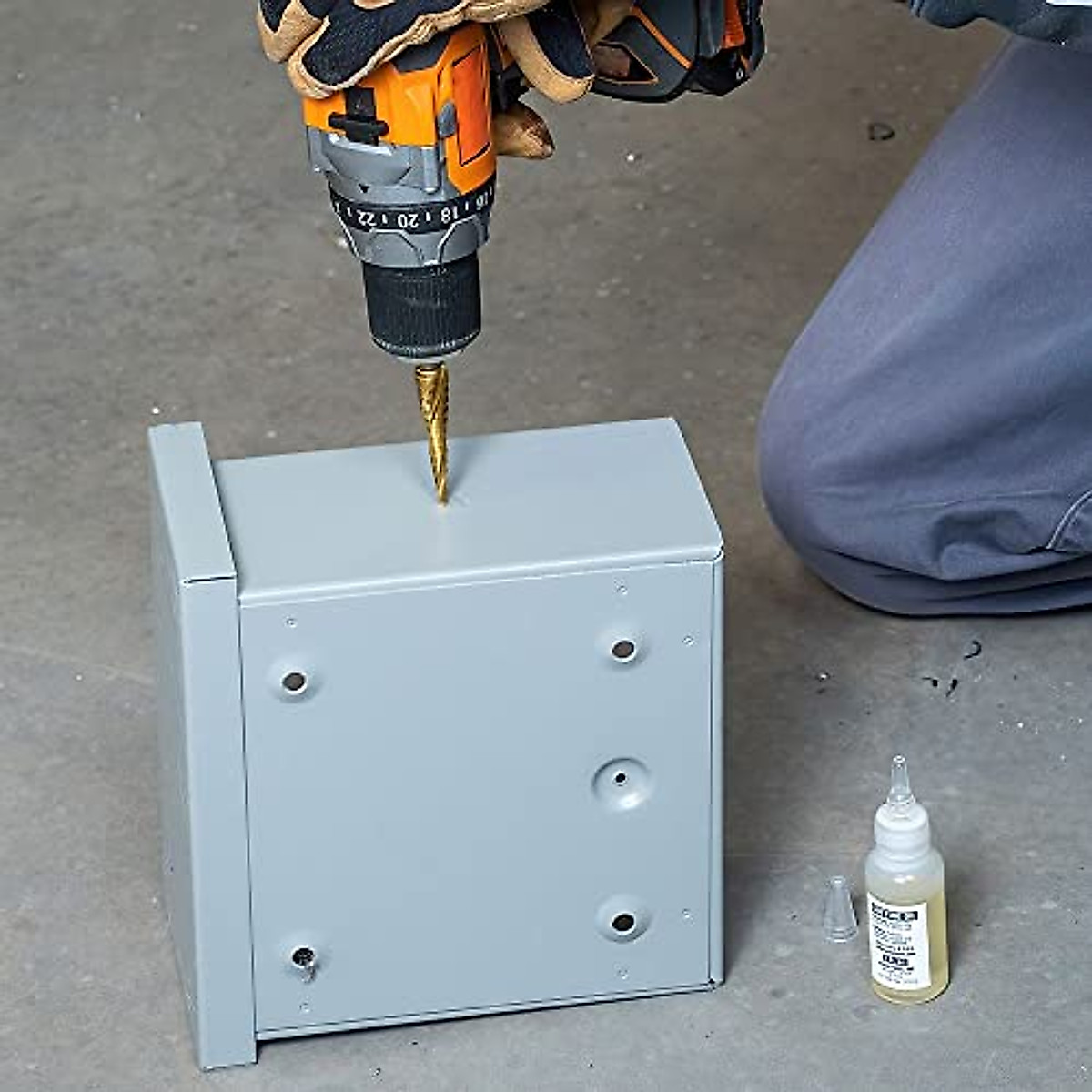 Klein Tools 25950 Step Drill Bit Set, Spiral Double Fluted, Titanium Nitride Coating, 1/4-Inch Impact Shank, Rugged Case, 4-Piece