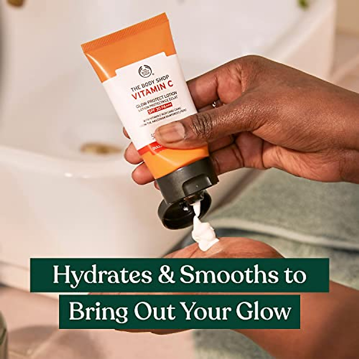 The Body Shop Vitamin C Glow-Protect Lotion SPF 30 – Moisturizer for Tired, Dull Skin – Vegan – 1.69 oz