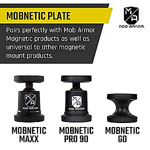 Mob Armor MobNetic Plate - Magnetic Phone Mounting Plate - Compatible with iPhone & Android - 0.02inch Thick for Cars, Trucks, Motorcycles & Extreme Sports - 3M VHB Non-Marking Adhesive (2 Pack)