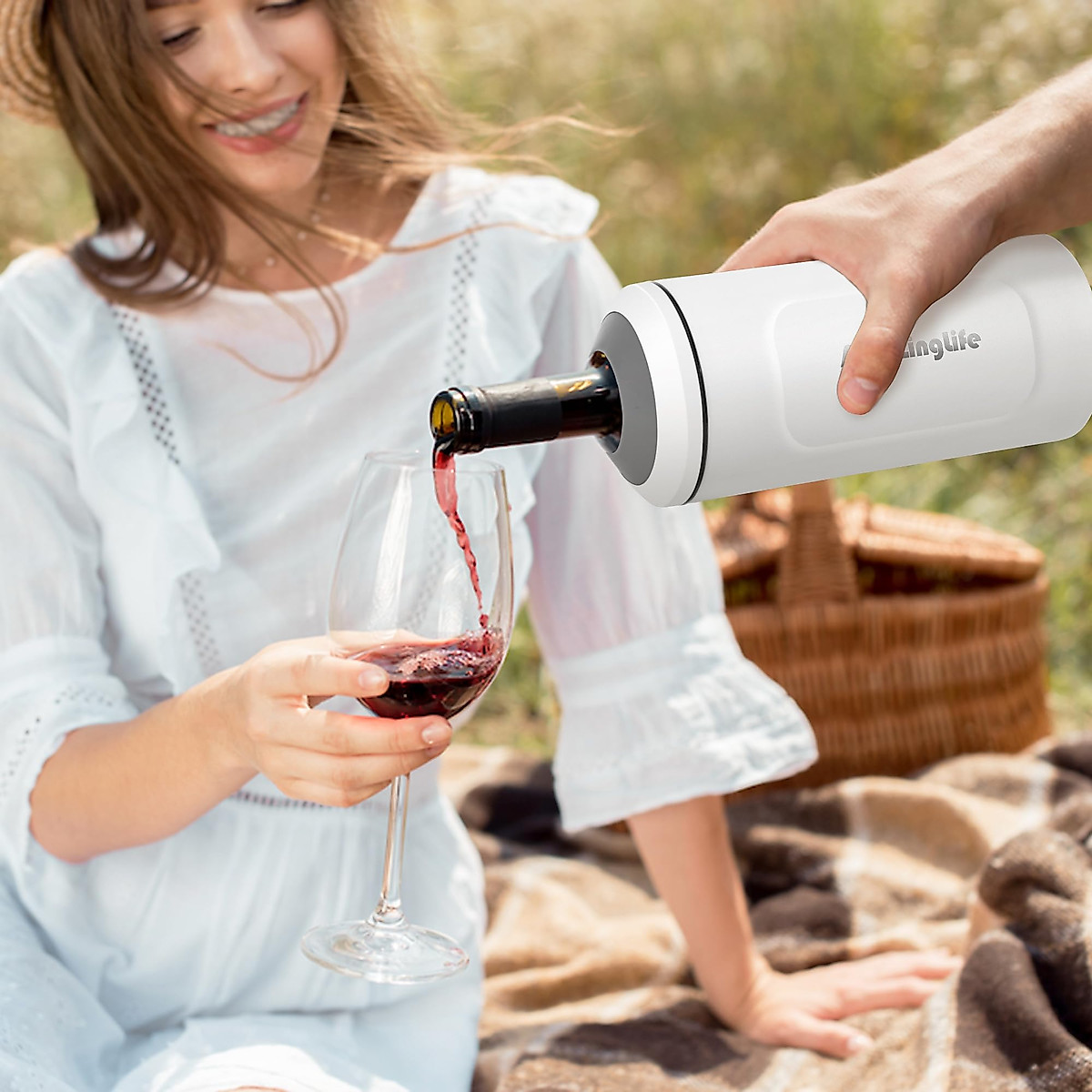 Wine Chillers Portable Champagne Cooler Stainless Steel Vacuum Insulated Wine Bottle Keep Wine Beverages Cold Gift for Wine Lover White