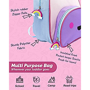 JOY2B Toddler Backpack for Girls and Boys - Unicorn Backpack for Girls and Boys - Kids Backpack for School Camp Travel - Preschool Backpack with Water Bottle Holder - Unstoppable Unicorn