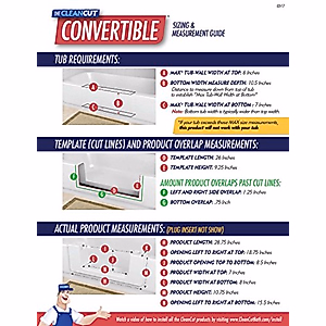 CleanCut Convertible Bathtub Accessibility Kit - Convert Existing Tub to Walk-In Tub (White, Size Large)