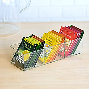Youngever 2 Pack Plastic Tea Packet Organizers, Tea Bag Holder, Tea Bag Storage, 8.5" x 3" x 2"