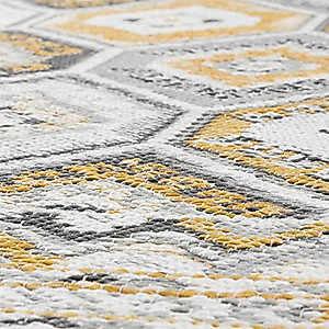 Double Sided, Water Resistant Indoor Outdoor Rug 8x10 | Outdoor Rugs for Patio, Deck, Porch, Entryway | Fade Resistant Outside Area Rug | 7'11'' x 10'3'' Cream | Floral, Tropical or Geometric