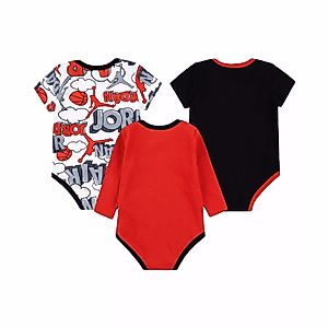 Jordan Baby Boys Jumpman Air Bodysuits 3 Pack Set (R(55B902-R69)/B, 3 Months)