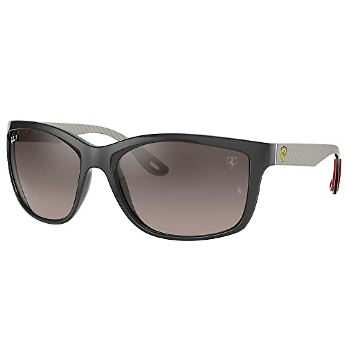 Ray-Ban Rb8356m Scuderia Ferrari Collection Square Sunglasses, Grey/Chromance Grey Mirrored Gradient Polarized, 61 mm