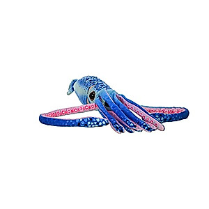Wild Republic Wr Print Squid Plush, Stuffed Animal, Plush Toy, Gifts for Kids, Blue, 22"