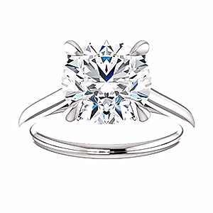 3 CT Round Colorless Moissanite Engagement Ring 925 Sterling Silver, 10K 14K 18K Solid Gold Wedding Band Eternity Solitaire Ring Vintage Antique, Anniversary, Promise Gift Her (moissanite)