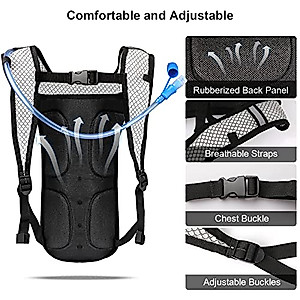 Neboic 2Pack Hydration Backpack Pack with 2L Hydration Bladder - Lightweight Water Backpack Keeps Water Cool up to 4 Hours with Big Storage for Kids Women Men Hiking Cycling Camping Music Festival