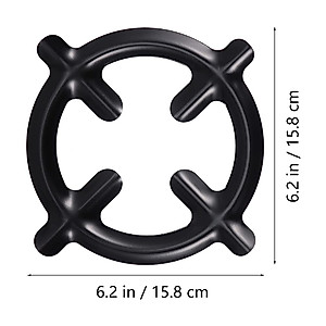 Kichvoe 6.2Inch Cast Iron Wok Support Ring 2Pcs Universal Non Slip Wok Rack Gas Ring Reducer Coffee Pot Holder Stove Trivet Electric Stove Burners - Please Tear Off The Protective Film