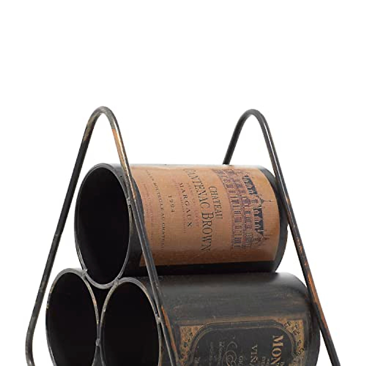 Deco 79 Metal Pyramid Wine Rack, 11" x 6" x 10", Black