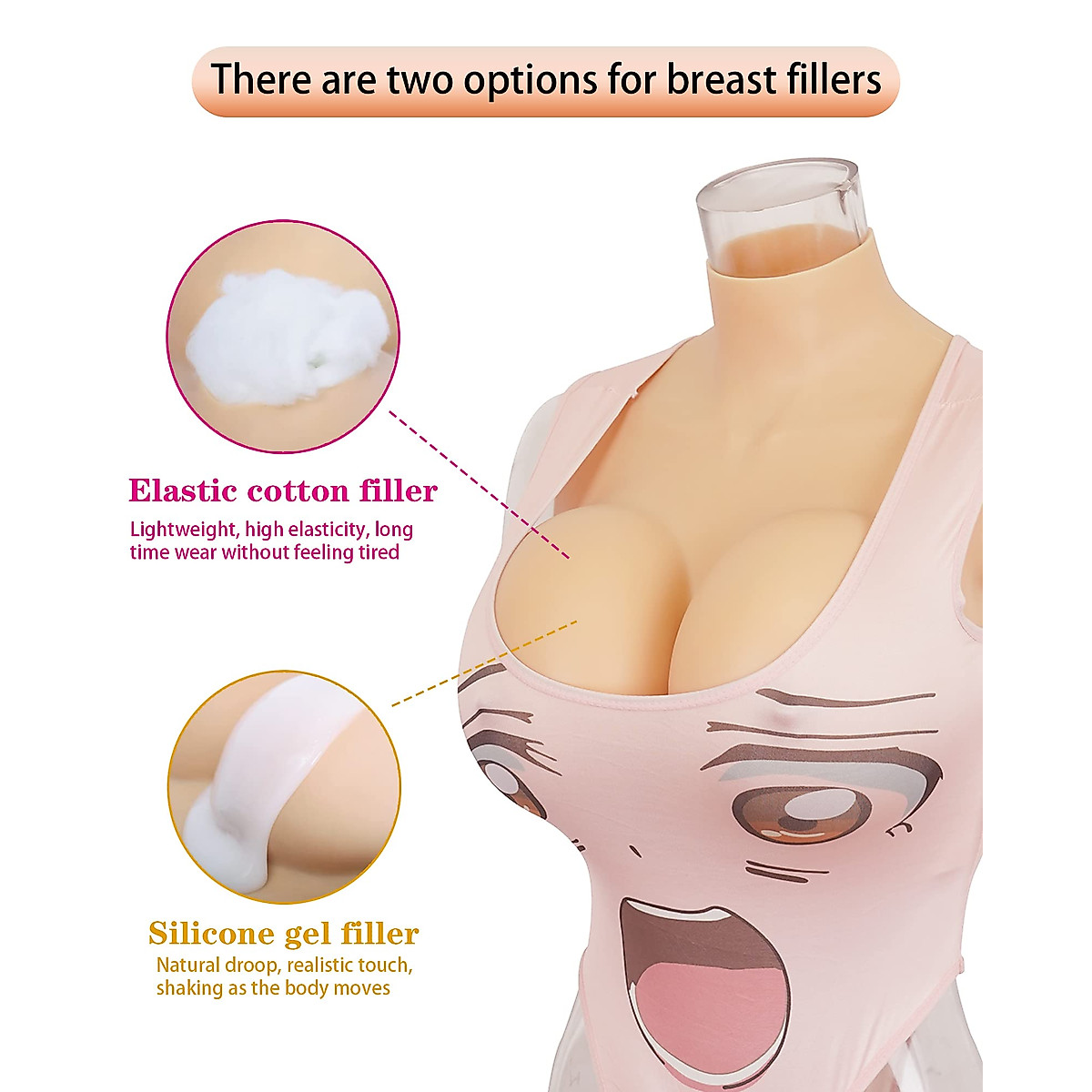 GUIENRLEA Fake boobs False breasts Breast plates Silicone breasts B-S cup For Cosplay Drag Queen Crossdressers