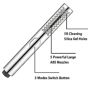 Shower Head, Handheld Shower Head High Pressure Universal Wand Shower Heads 3 Mode Function Spray Handheld Showerheads for Dry Skin & Hair Child Multi Functions Cleaning Sprayer