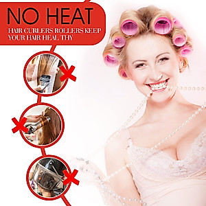 Hair Curlers Rollers, 12Pcs Hair Rollers Hair Curlers Self Grip Holding Rollers with 12 Pcs Hair Clips for Long Medium Short Thick Fine Thin Hair Bangs Volume