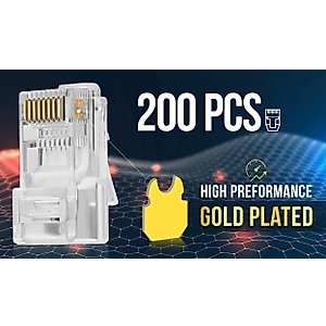 GTZ Bundle – 2 Items: Speed Termination Tool with 20 Pack of RJ45 Keystone Jacks + 200 Pack of Cat6 Pass Through Connectors