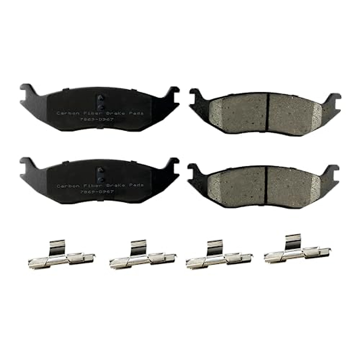 WEIZE Rear Truck & Tow Brake Kit, Carbon Fiber Ceramic Brake Pads & Drilled/Slotted Brake Rotors, Fit for Dodge Ram 1500 Durango Aspen, 13.86" 5 Lug Rear Brake Discs