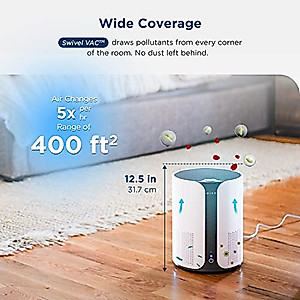 Miko Air Purifier For Home HEPA Air Purifier Covers 400 sqft In Large Room, 3 Fan Speeds, Built-in Timer, 150 CADR, Sleep Mode- True H13 HEPA Removes 99.97% Smoke, Pollen, Pets, Allergies,