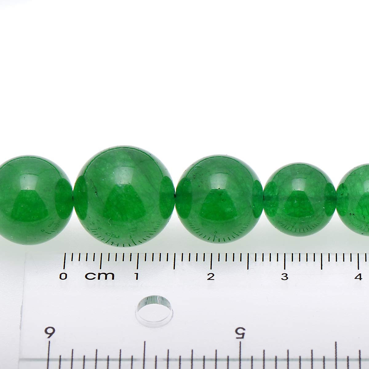 Paialco Women's Graduated Necklace Strand Chalcedony Emerald Green Beads 6-14MM, 18 Inches