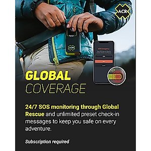 ACR Bivy Stick Satellite Communicator - Two-Way Global SMS, GPS Tracker for Hiking Safety, Off-Grid Communication, SOS Emergency Beacon, Satellite Messenger & Location Sharing - iOS/Android App