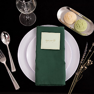 PULOTE 100PCS White Plastic Plates-Premium Quality Heavyweight White Disposable Plates including 50 White Dinner Plates, 50 White Dessert/Salad Plates,for Wedding&Party