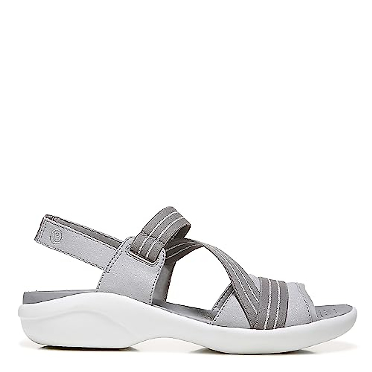 BZees Womens Chance Strappy Sandal Silver Shimmer 6.5 M