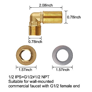 KWODE Commercial Faucet Installation Kit, Wall Mounting Installation Kit for Wall Mount Commercial Kitchen Sink Faucet Backsplash Mount Set on Stainless Compartment Prep & Utility Sink