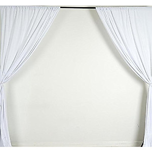 Set Of 2 Satin Curtain Panel Backdrops With Rod Pockets - 5FTx8FT (Royal Blue)