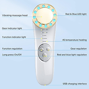 Galvanic Facial Machine Face Massager 7 in 1 Skin Care Tools High Frequency Facial Machine