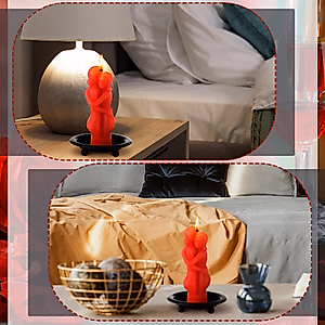 Jingmore Lover Candle with Candle Holder Couple Hugging Lover Figure Ritual Image Love Spell Candle Fall in Love with Me Love Candles to Attract Love with Black Iron Candle Plate(Classic)