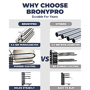 BRONYPRO Adjustable Pots and Pans Organizer for Kitchen Cabinet, Rustproof Storage Organizer Rack for Heavy Pots Pans with 8 Slots, for Skillets, Frying Pan, Pot Lids, Kitchen Must Have (Black)