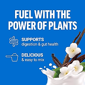 FORCE FACTOR Vegan Plant Protein, Plant-Based Protein + Greens, Greens Powder with 20g Plant Based Protein, Digestive Enzymes, and Fiber, Vanilla Flavor, 20 Servings (Packaging May Vary)
