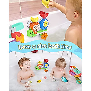 Bath Toys for Toddlers 1-3 Years Old, Preschool Bathtub Water Toys for Kids Ages 4-8, Durable Interactive Infant Toys for 6 to 12-18 Months, STEM Kit Birthday Gift for Baby Boys Girls