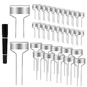 30PCS Metal Garden Plant Labels Plant Tags, Metal Garden Markers, Copper Garden Labels Plant Markers Tags Reusable Weatherproof Rainproof Garden Plant Labels, 4 inch&6inch