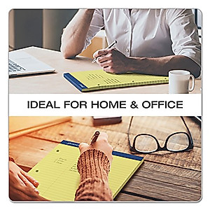 Ampad 20245 Double Sheets Pad, Law Rule, 8 1/2 x 11 3/4, Canary, 100 Sheets