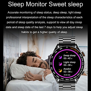 paazomu Men Smart Watch for Android iOS, Bluetooth Call with Heart Rate/Sleep Monitor Fitness Tracker, 1.46" Full Touch Screen IP67 Waterproof Stainless Steel Business Activity Tracker for Men