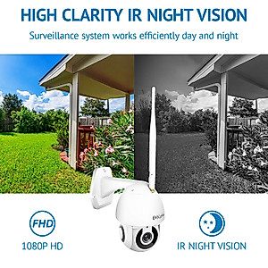 LaView Security Camera Outdoor,1080P HD Wi-Fi Home Security Cameras with Pan/Tilt 360 View,Night Vision,2-Way Audio,IP65,Motion Detection Activity Alert,Easy Set Up,USA Cloud Service with Alexa