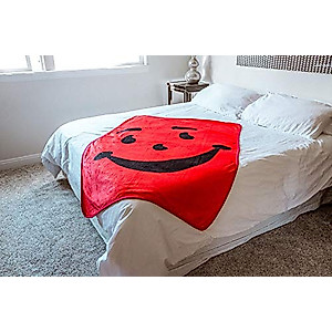 Kool-Aid Man Plush Throw Blanket | Cozy Sherpa Wrap Covering for Sofa, Bed | Super Soft Lightweight Fleece Blanket | Geeky Home Decor | 45 x 60 Inches