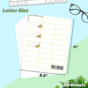 HABGP Return Address Labels, 1" X 2-5/8" Matte Mailing Label Stickers Personalized for Laser/Inkjet Printer, Shipping, School Supplies, White Labels (30 per Sheet, 30 Sheets, Total 900 Labels)