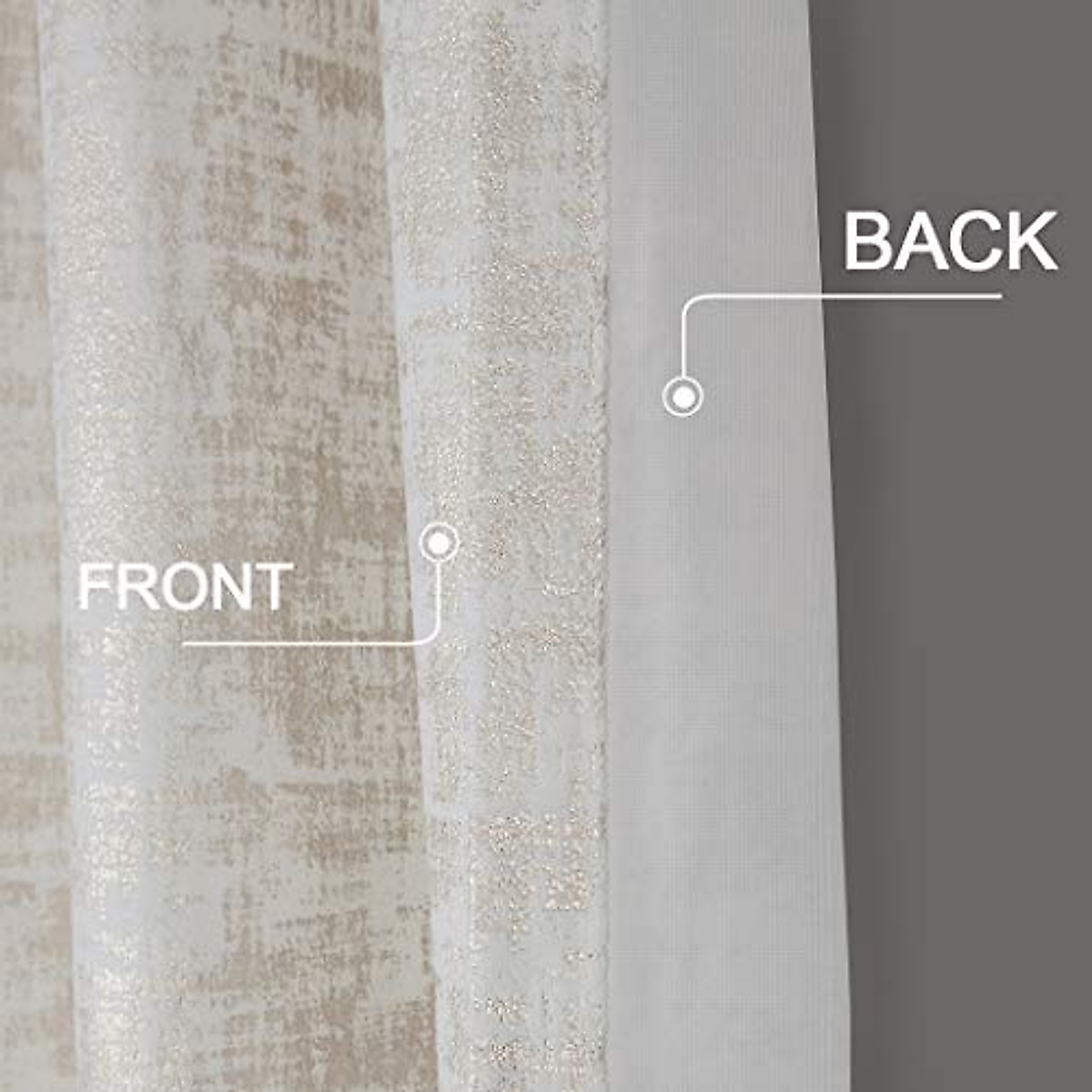always4u White Soft Velvet Curtains 108 Inch Length Long Luxury Bedroom Curtains Gold Foil Print Window Curtains for Living Room Set of 2
