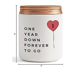 One Year, 1st, 1 Year, First Anniversary Candle Gifts for Him Her Couple- Best Happy Paper Anniversary Girlfriend Boyfriend Wife Husband Romantic Gift
