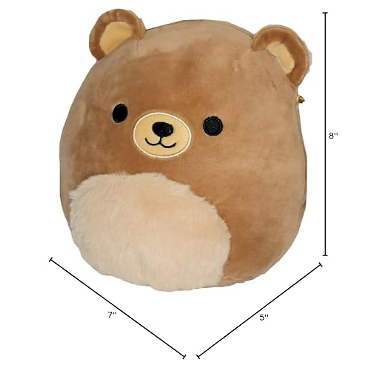 Squishmallow Official Kellytoy Plush Wildlife Zoo Squad Squishy Soft Plush Toy Animals (Omar Bear (Fuzzy Belly), 8 Inch)