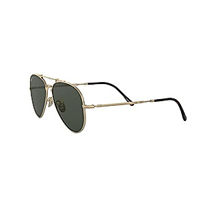 Ray-Ban RB8125M Titanium Aviator Sunglasses, Gold Demigloss/Polarized G-15 Green, 58 mm