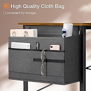 ODK Laptop Desk Study Desk, 32 Inch Small Desk, Writing Desk with Storage, Work Table with Headphone Hook for Small Space Home Office, Rustic Brown