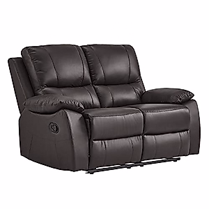 Lexicon Farmington Wall-Hugger Manual Double Reclining Loveseat, Brown