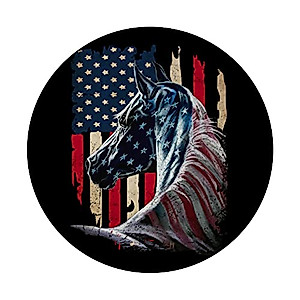 Patriotic Horse American Flag - Horse Vintage PopSockets Swappable PopGrip