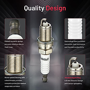 BDFHYK Set of 6 Iridium Spark Plug Compatible with Acura BMW Dodge Honda Jeep Mazda Ram 2.3L 2.5L 3.0L 3.2L 3.5L 3.7 L6 V6 Engine Replacement for 5358 ZFR6FIX-11 6441