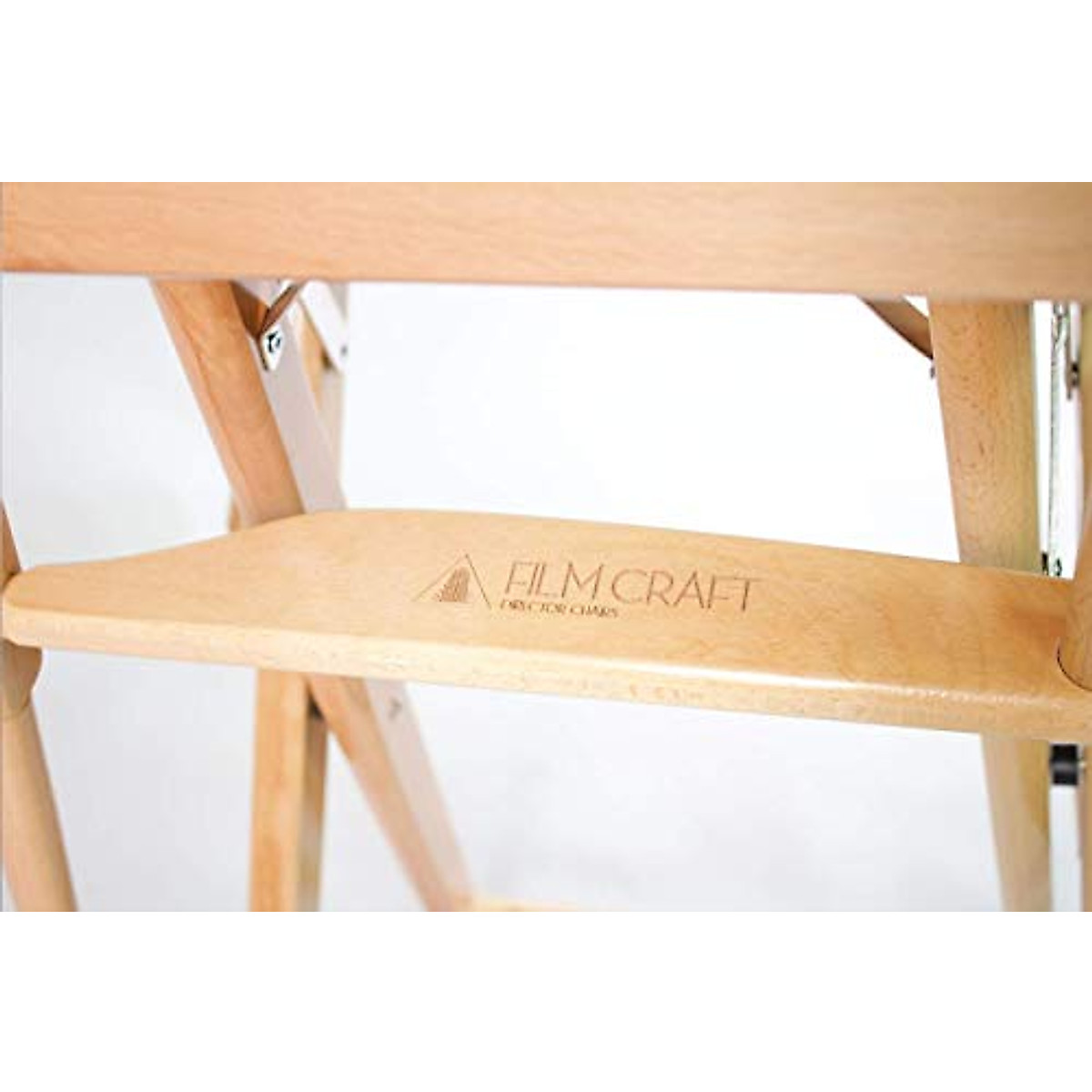 Filmcraft Tall Director's Chair (White Canvas, Natural Frame)