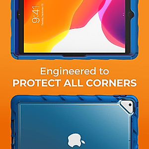 Gumdrop DropTech Clear Case Fits Apple iPad 9th | 8th | 7th Gen (10.2-inch) Designed for K-12 Students Teachers & Classrooms–Drop Tested Rugged Shockproof Bumpers for Reliable Device Protection – Blue