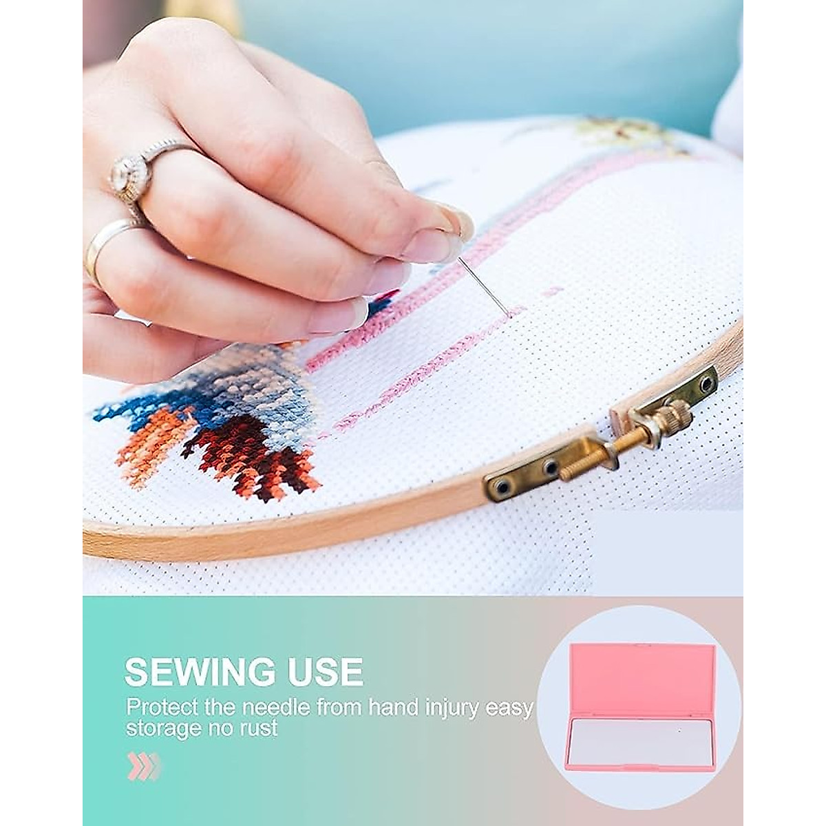 Magnetic Needle Storage Case,Sewing Pin Organizer Manual DIY Sewing Stitching Pin Storage Box for Cross Stitch Sewing Knitting Pin Needle Storage